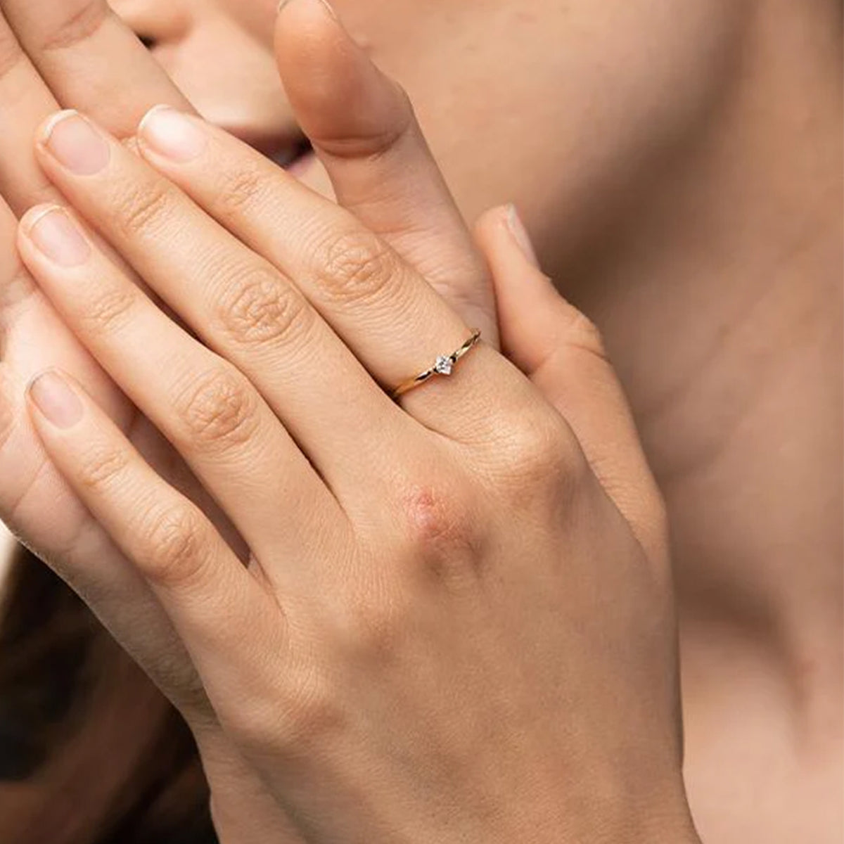 Thin Crystal Solitaire Ring | Bearfruit Jewelry